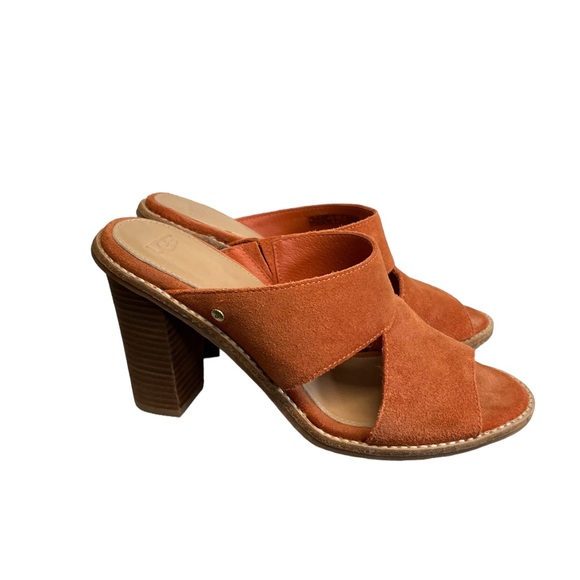 UGG | Shoes | Ugg Australia Celia Suede Stacked Chunky Block High Heel ...